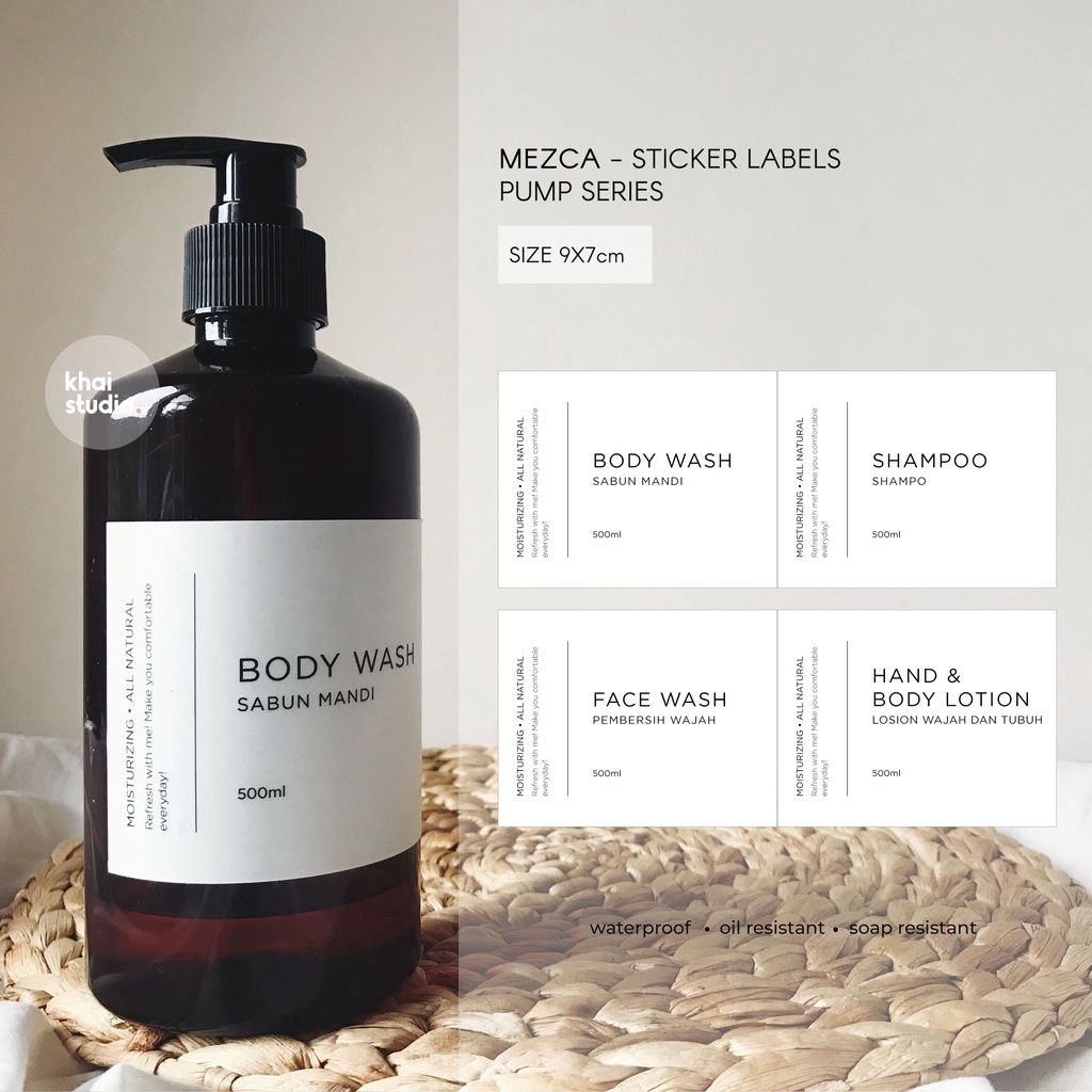 Jual MEZCA - Label Sticker Botol Sabun Mandi Shampo / Label Sticker ...