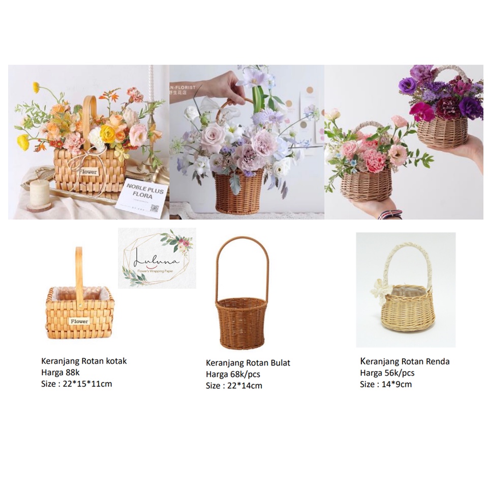 Jual Keranjang Rotan / Keranjang Bunga / Keranjang Hiasan / Keranjang ...