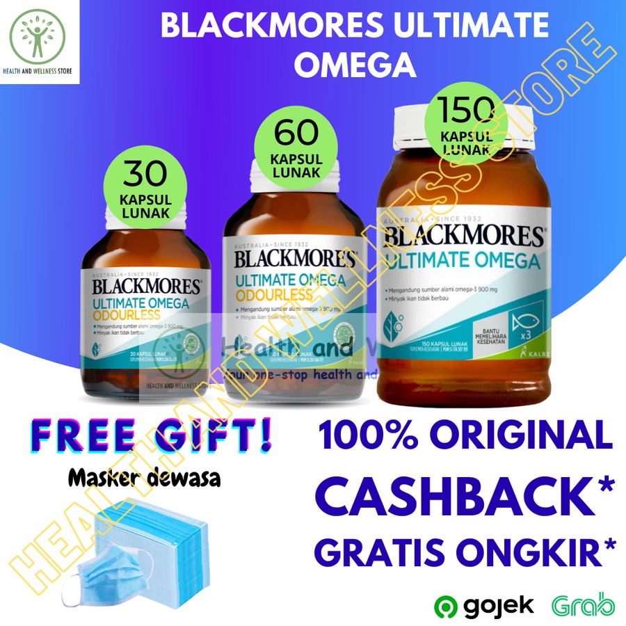 Jual BLACKMORES ULTIMATE OMEGA 60 KAPSUL MINYAK IKAN OMEGA 1500 MG ...