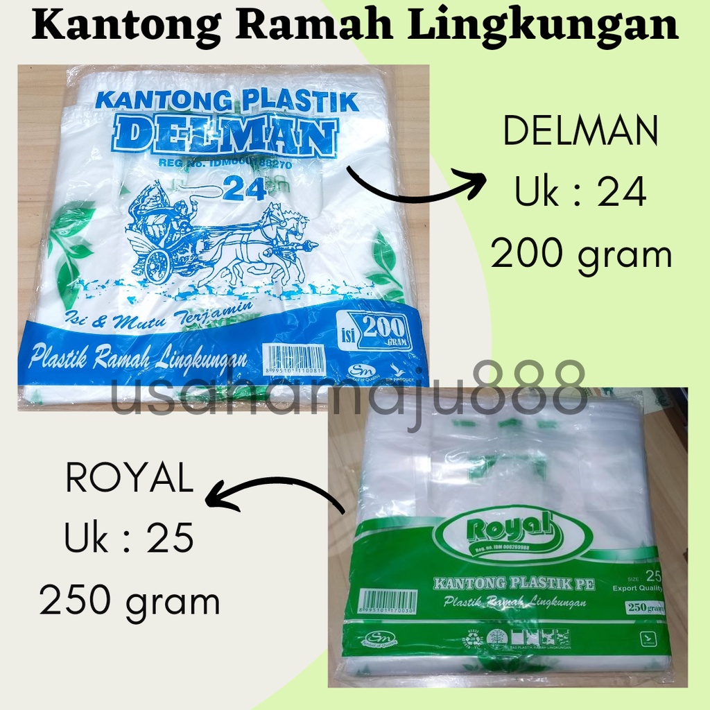 Jual Kantong Plastik Ramah Lingkungan Kresek Putih Bening Transparan ...