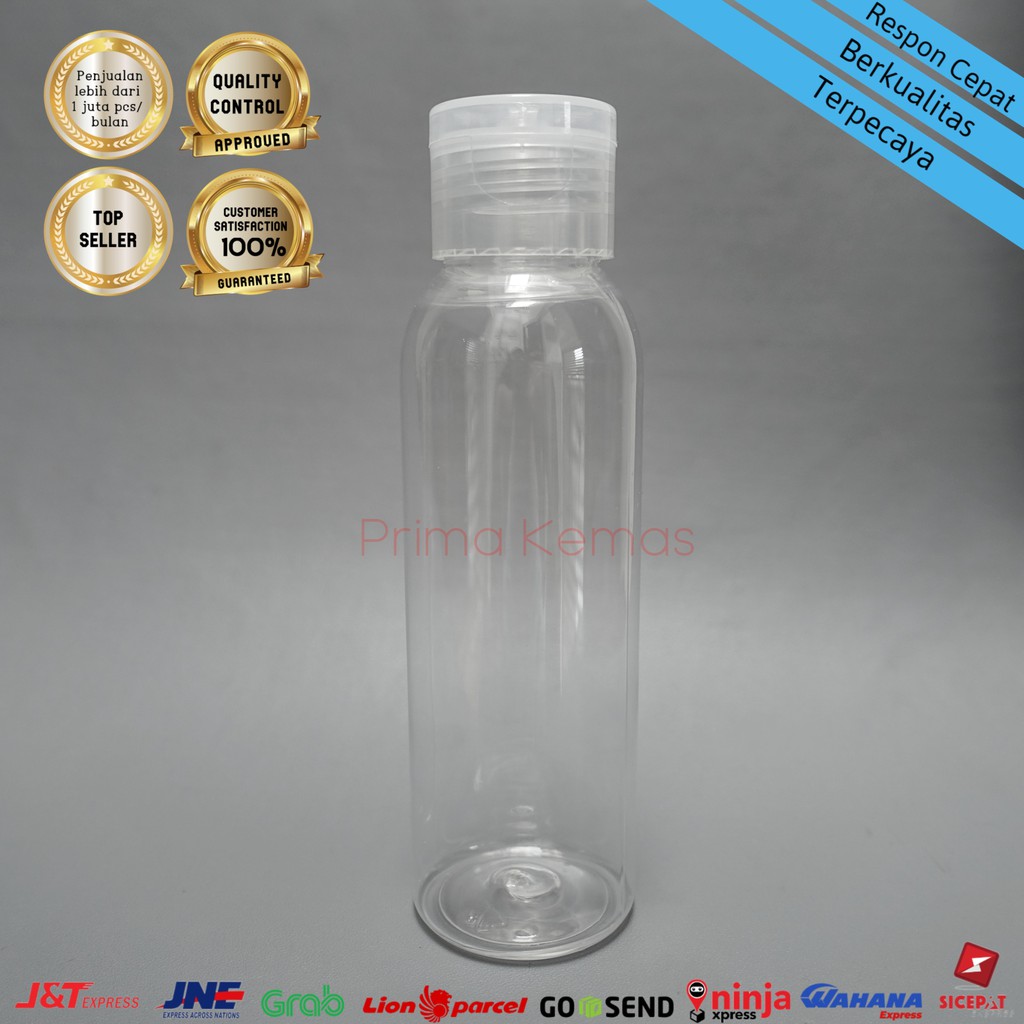 Jual Botol Fliptop 100 ml - botol kosmetik 100 ml - botol skincare Pet ...