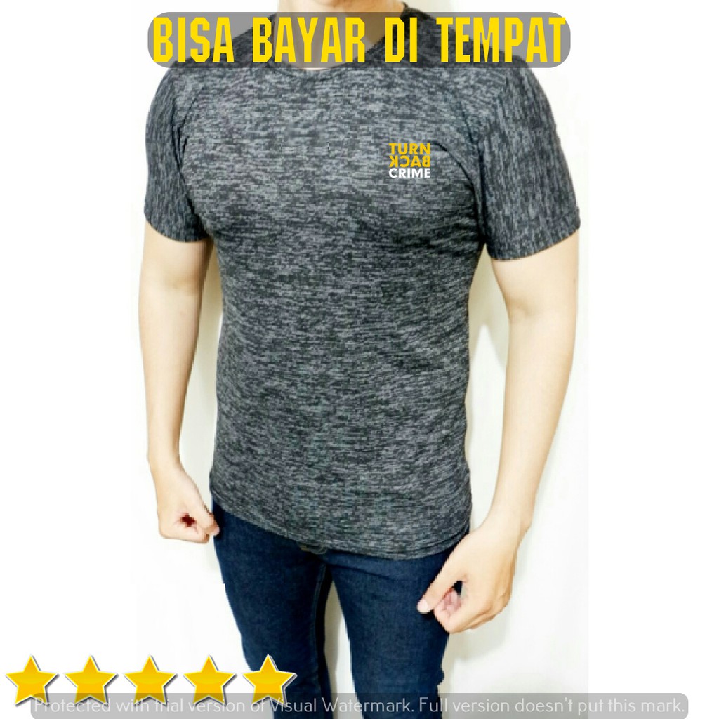 Jual Baju Gym Fitnes turn back crime kaos abu hitam | Shopee Indonesia