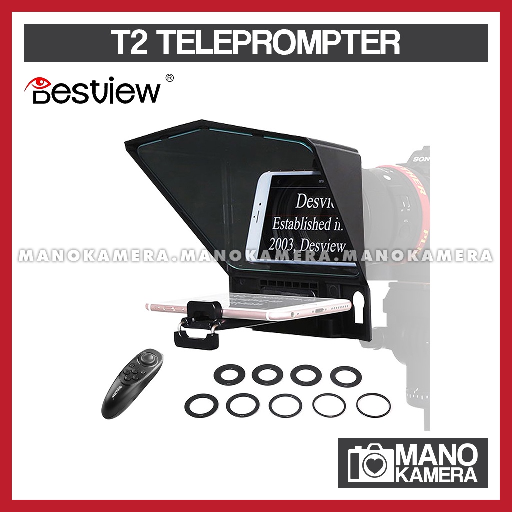 Jual Desview T2 Teleprompter Broadcast Interview Camera Smartphone ...