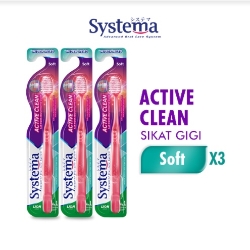 Jual Systema Sikat Gigi Active Clean Soft x3 | Shopee Indonesia