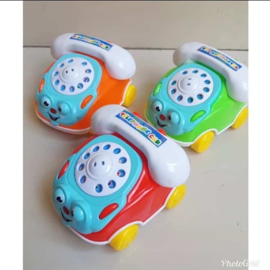 Jual Mainan telfon mobil tarik kerincing 2 in 1 maina edukasi anak ...