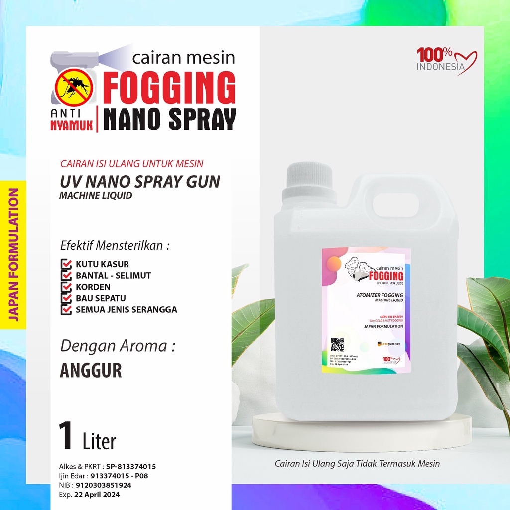 Jual Cairan fogging Anti Nyamuk, Hama DBD 1 liter Nano Jerigen / Cairan ...