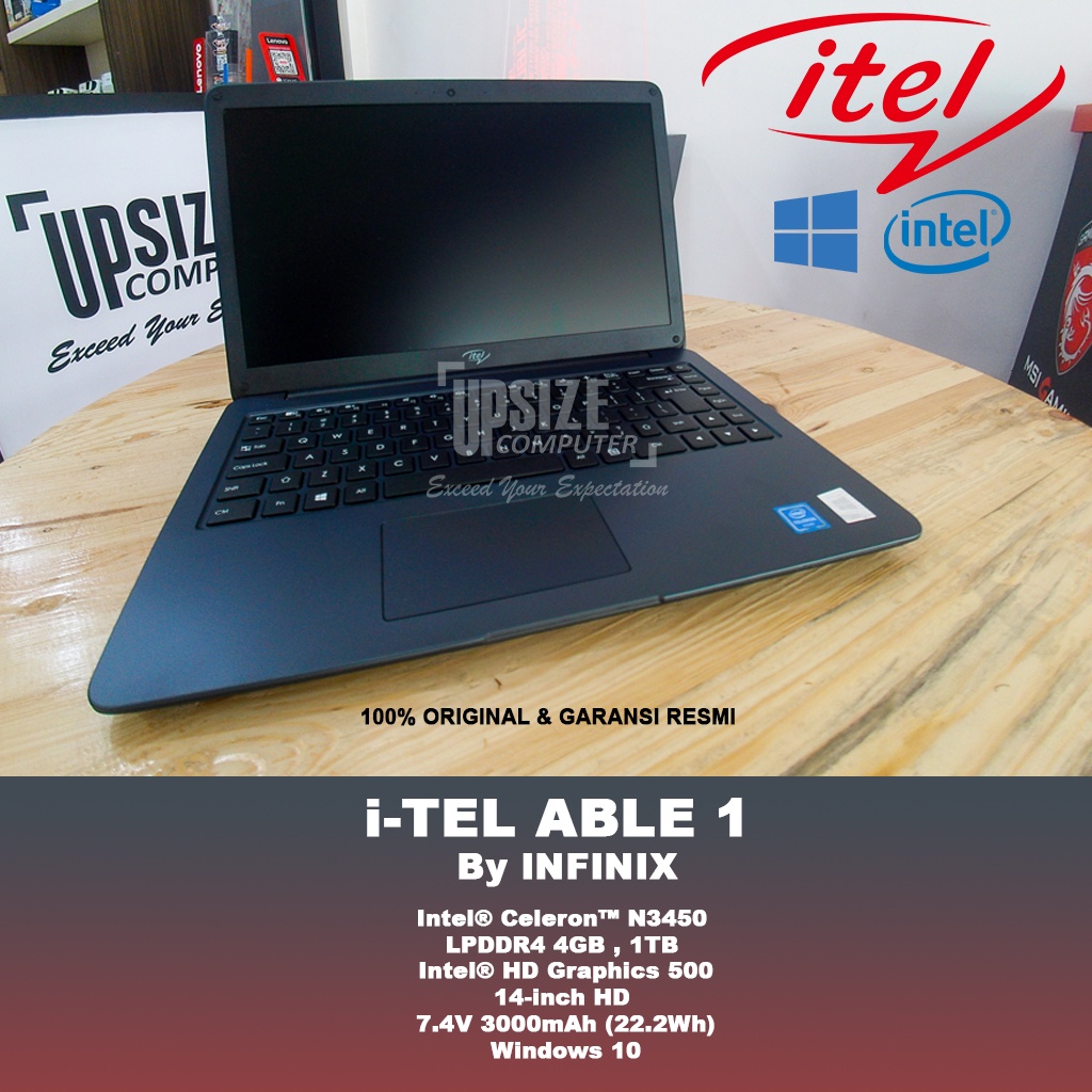 Jual Laptop Murah ITEL ABLE 1 Celeron N3350 RAM 4GB HDD 1TB 14" HD ...