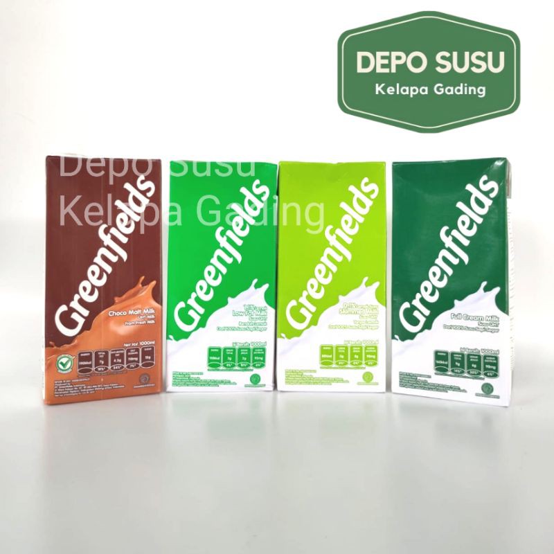 Jual Susu Greenfields UHT 1 liter All Varian | Greenfield Coklat Full Cream Low Fat Skim ...