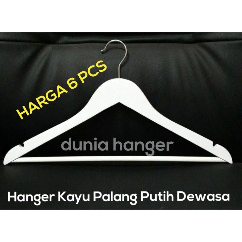 Jual Hanger Kayu PALANG PUTIH ( 6 PCS ) | Shopee Indonesia