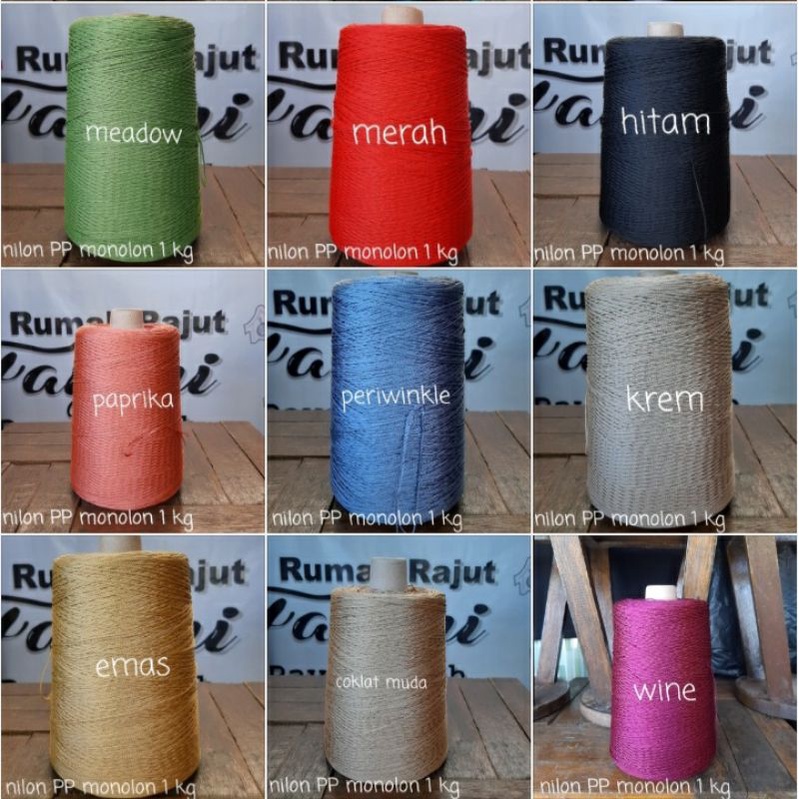 Jual Benang Rajut Nilon PP Monolon d27 - 1 kg | Shopee Indonesia