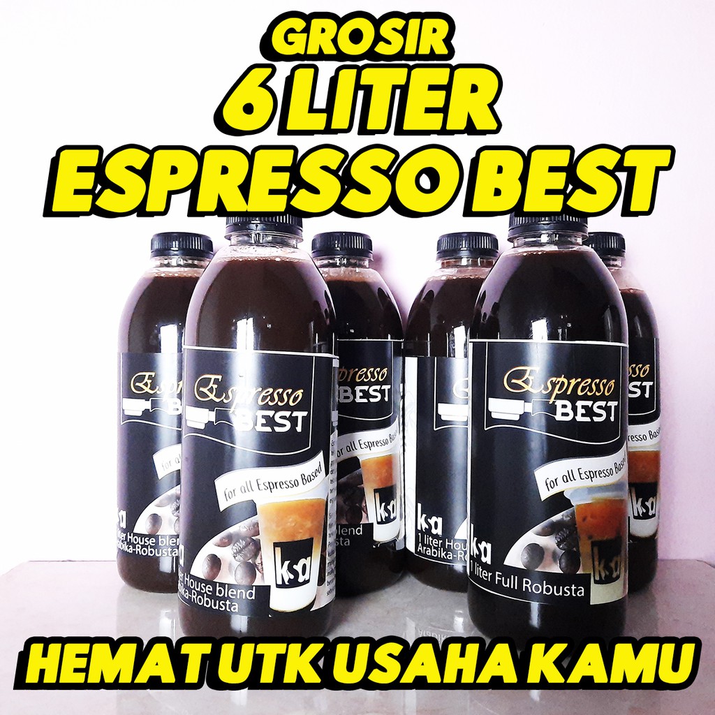 Jual GROSIR : 6 Botol espresso based ukuran 1 liter untuk usaha kopi ...
