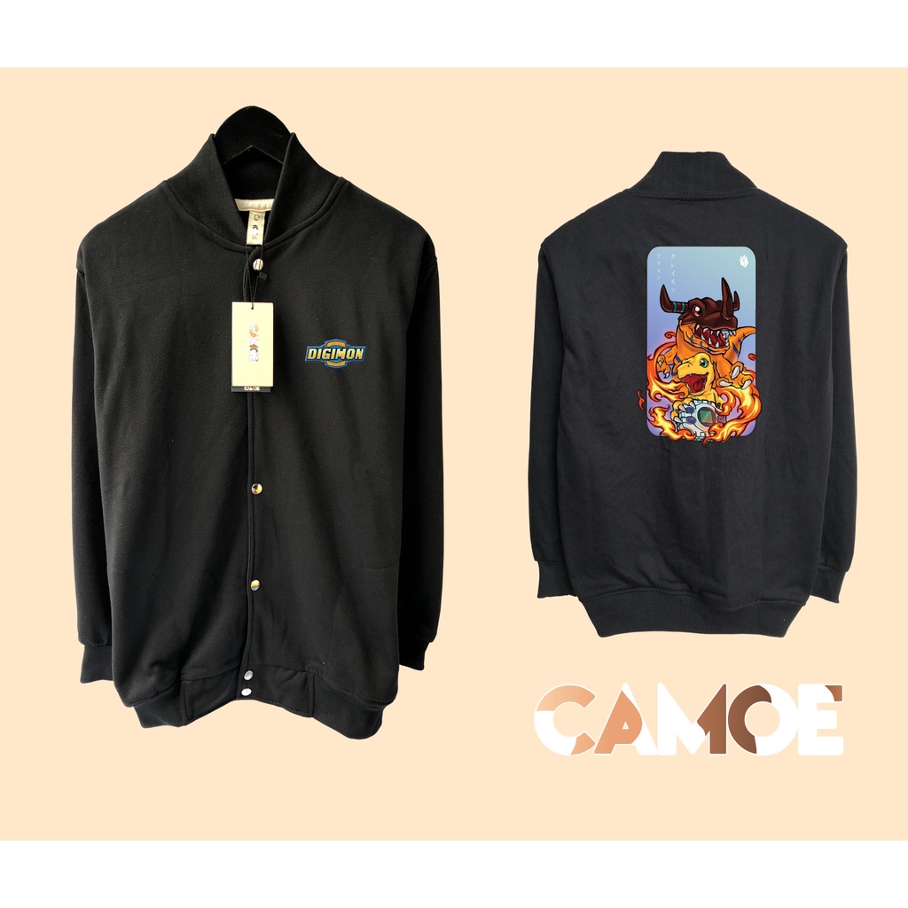 Jual Jaket Baseball Varsity Anime Digimon Agumon Digivolve | Shopee ...