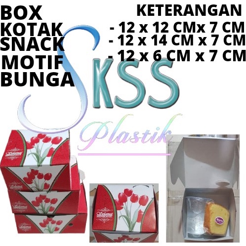 Jual Box Dus Kotak Snack Motif Bunga 12x12 12x14 12x16 CM @25 Pcs ...