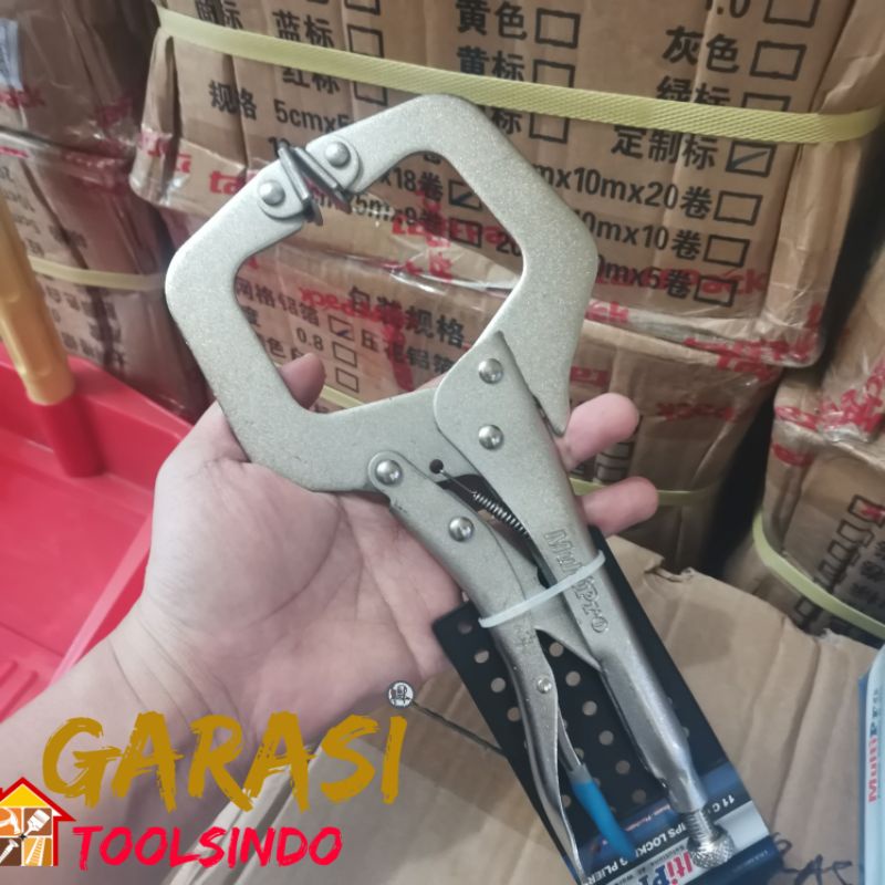 Jual MULTIPRO tang C 11 inch clamp model c locking plier tang jepit ...