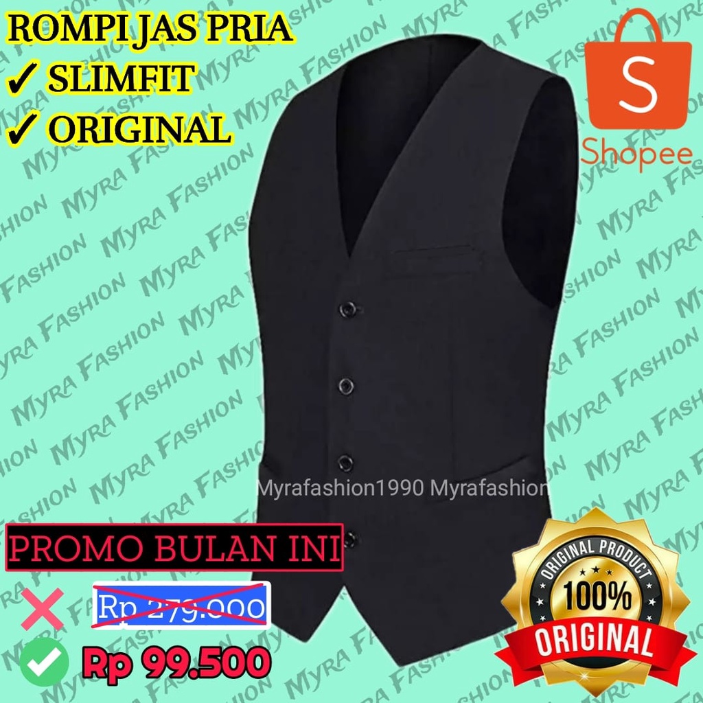 Jual Rompi Jas Pria Warna Hitam - Rompi Jas slimfit Bisnis Formal ...