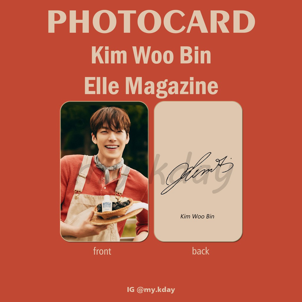 Jual PCA-0052, Unofficial Photocard Kim Woo Bin Elle Magazine 2 sisi ...