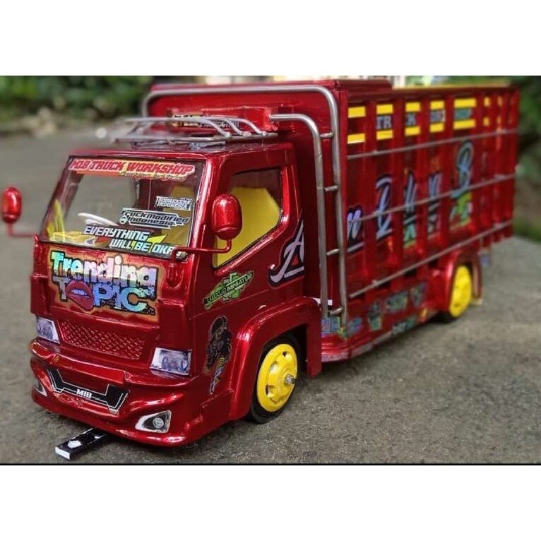 Jual TERLARIS PROMO MINIATUR TRUK OLENG KAYU ASLI JUMBO FULL VARIASI ...