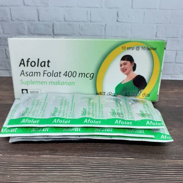 Jual Afolat Vitamin Asam Folat 400 mcg promil dan bumil | Shopee Indonesia
