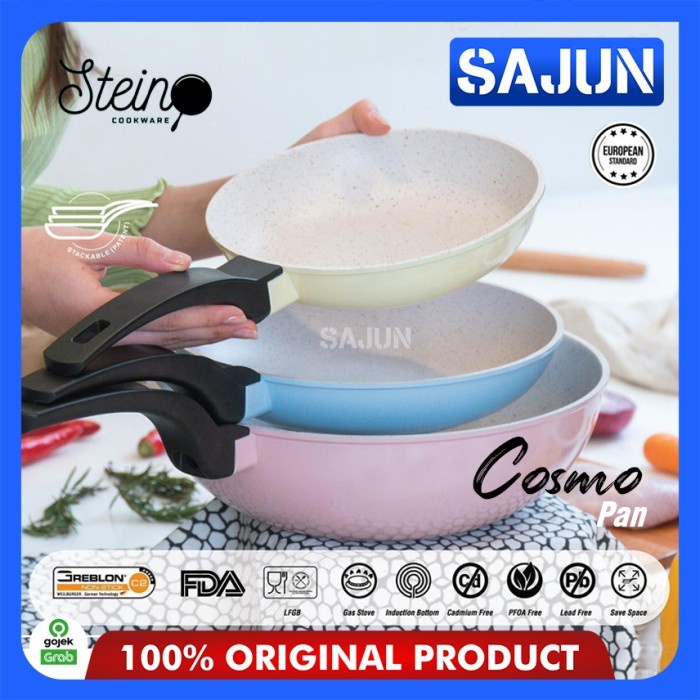Jual STEIN Cookware COSMO Pan Set 3 in 1 Unique Stackable Design Fry Pan | Shopee Indonesia