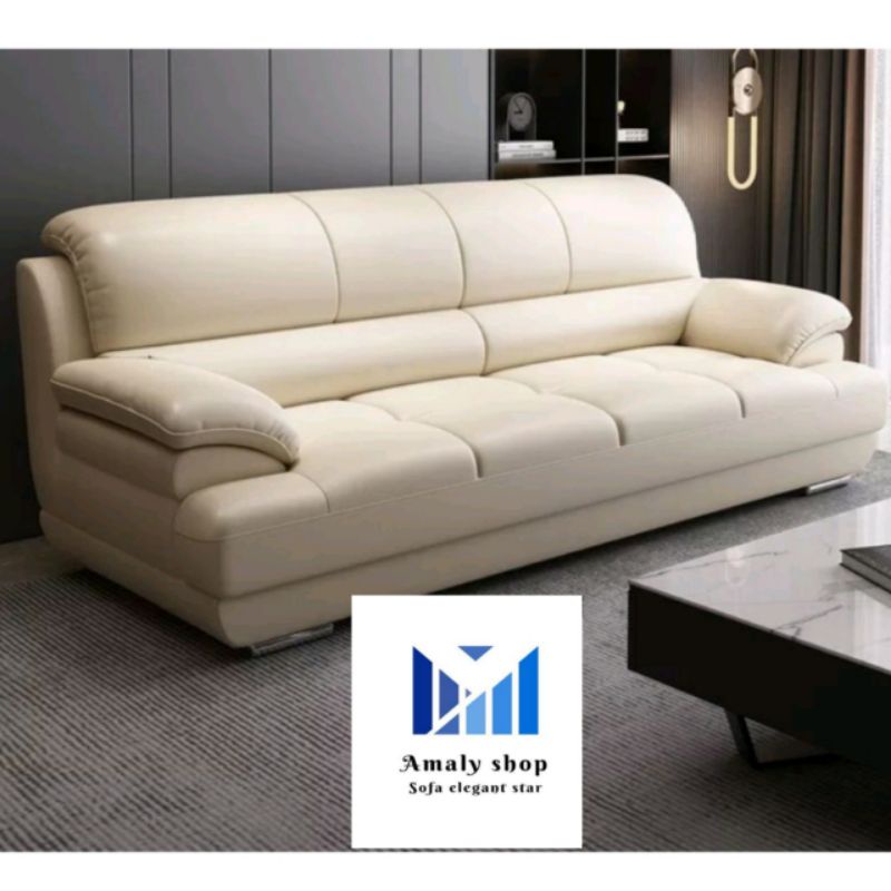 Jual Sofa Kulit 3 seater Minimalis Mewah Kualitas Kulit Premium Sofa ...