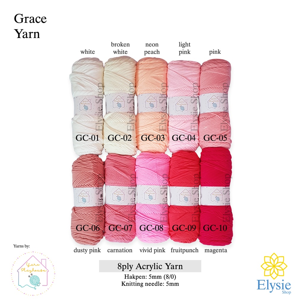 Jual Grace Yarn (PART 01) - Benang Rajut 8ply Acrylic / Akrilik - Yarn ...