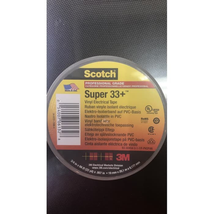 Jual Isolasi Kabel Listrik 3M Scotch Super 33+ / Isolasi 33+ 3M ...