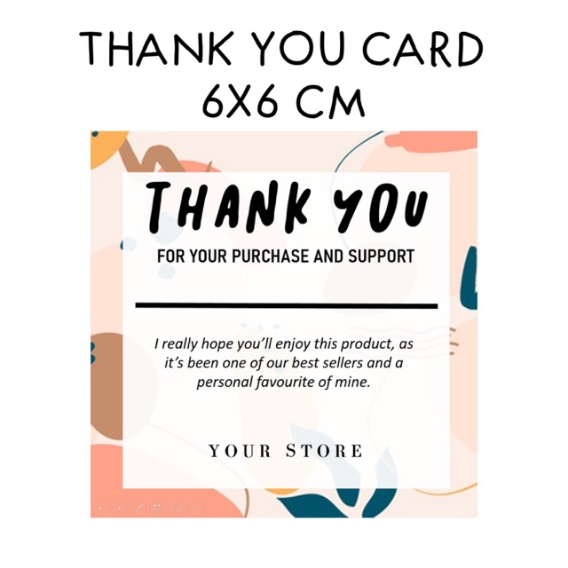 Jual 140 PCS THANK YOU CARD FREE DESGN UKURAN 6X6 / KARTU UCAPAN ...