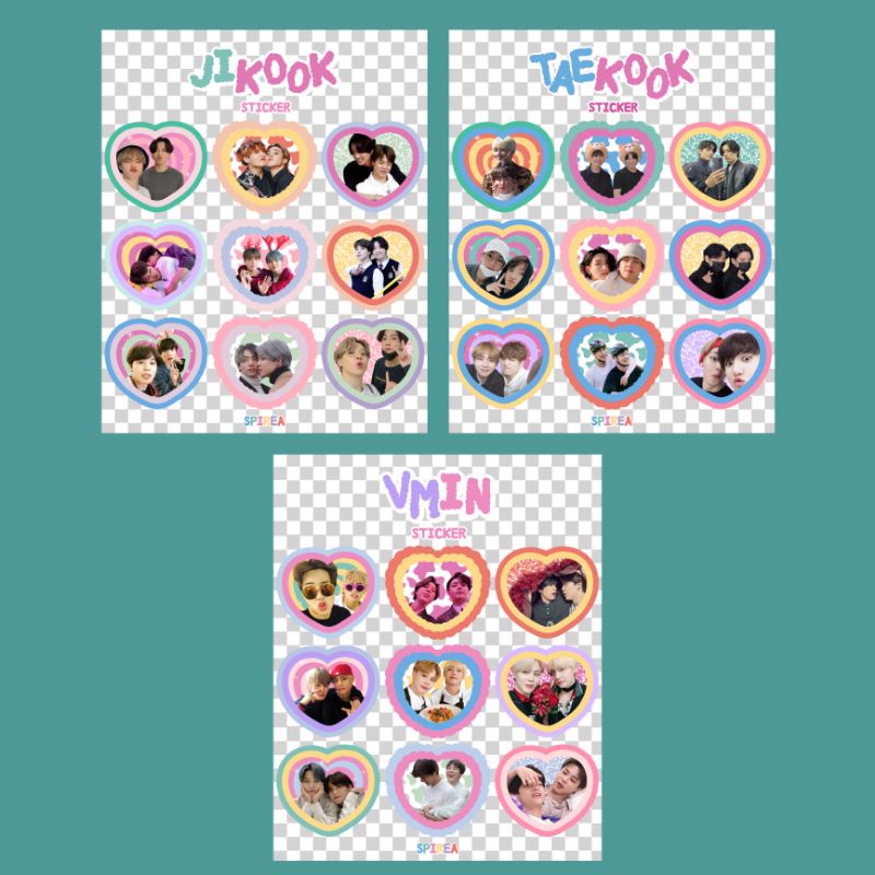 Jual STICKER KPOP BTS VMIN TAEKOOK JIKOOK JUNGKOOK JIMIN TAEHYUNG ...