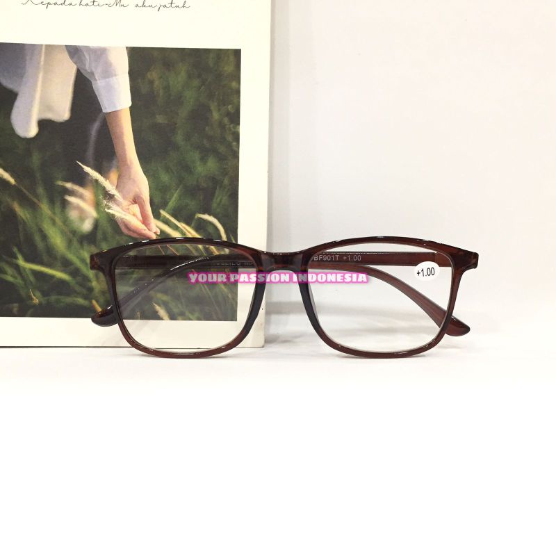 Jual BF901 Kacamata Baca Model Kotak +1.00 sd +3.00 Cowok / Cewek | Shopee Indonesia