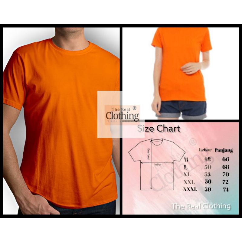 Jual Kaos Polos Premium Soft 24s Orange / Kaos Polos Lengan Pendek Premium Soft 24s ORANGE ...