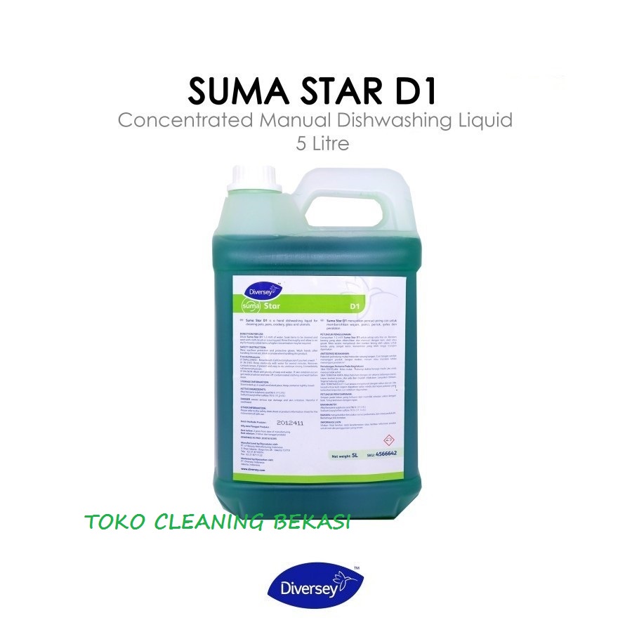 Jual Diversey SUMA Star D1 Concentrated Manual Dishwashing Liquid 5 ...