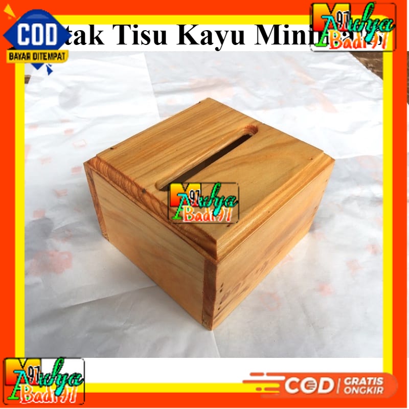 Jual kotak tisu kecil kayu Pinus / tempat tisu kayu / tisu makan ...