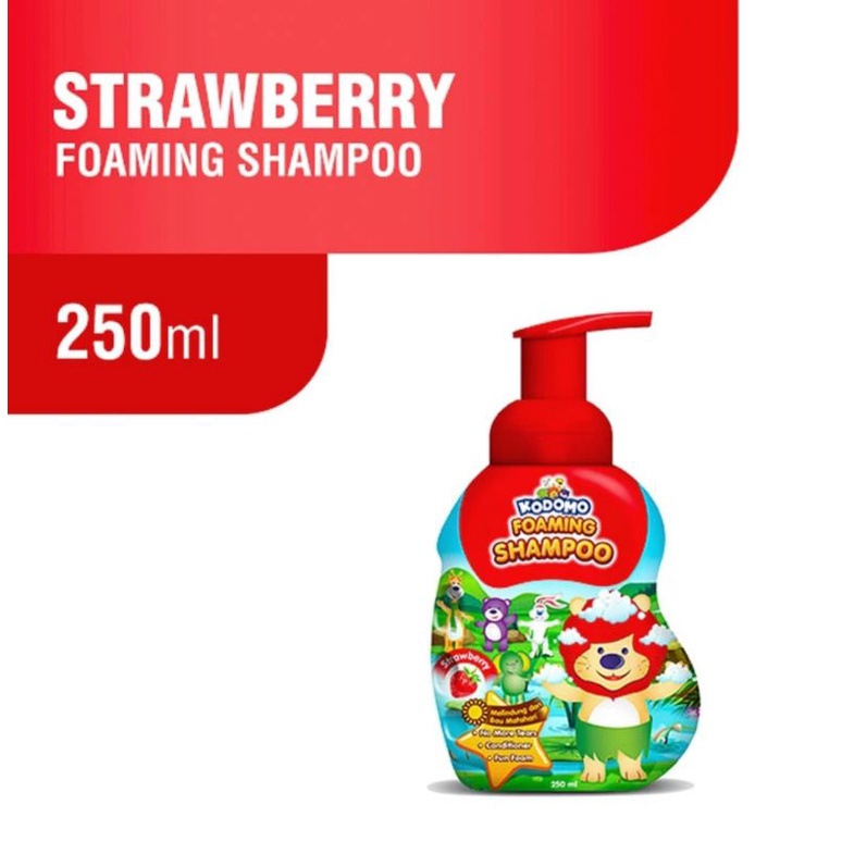 Jual kodomo shampoo botol foaming strawberry 250 ml | Shopee Indonesia