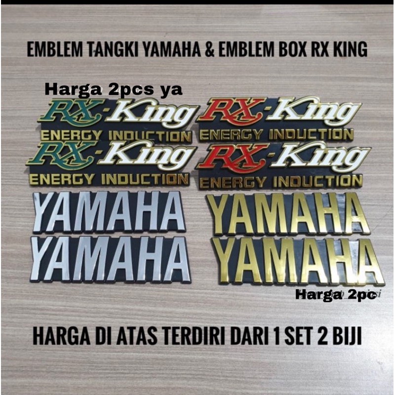 Jual emblem yamaha rxking rx king 1:1 original harga sepasang kiri ...