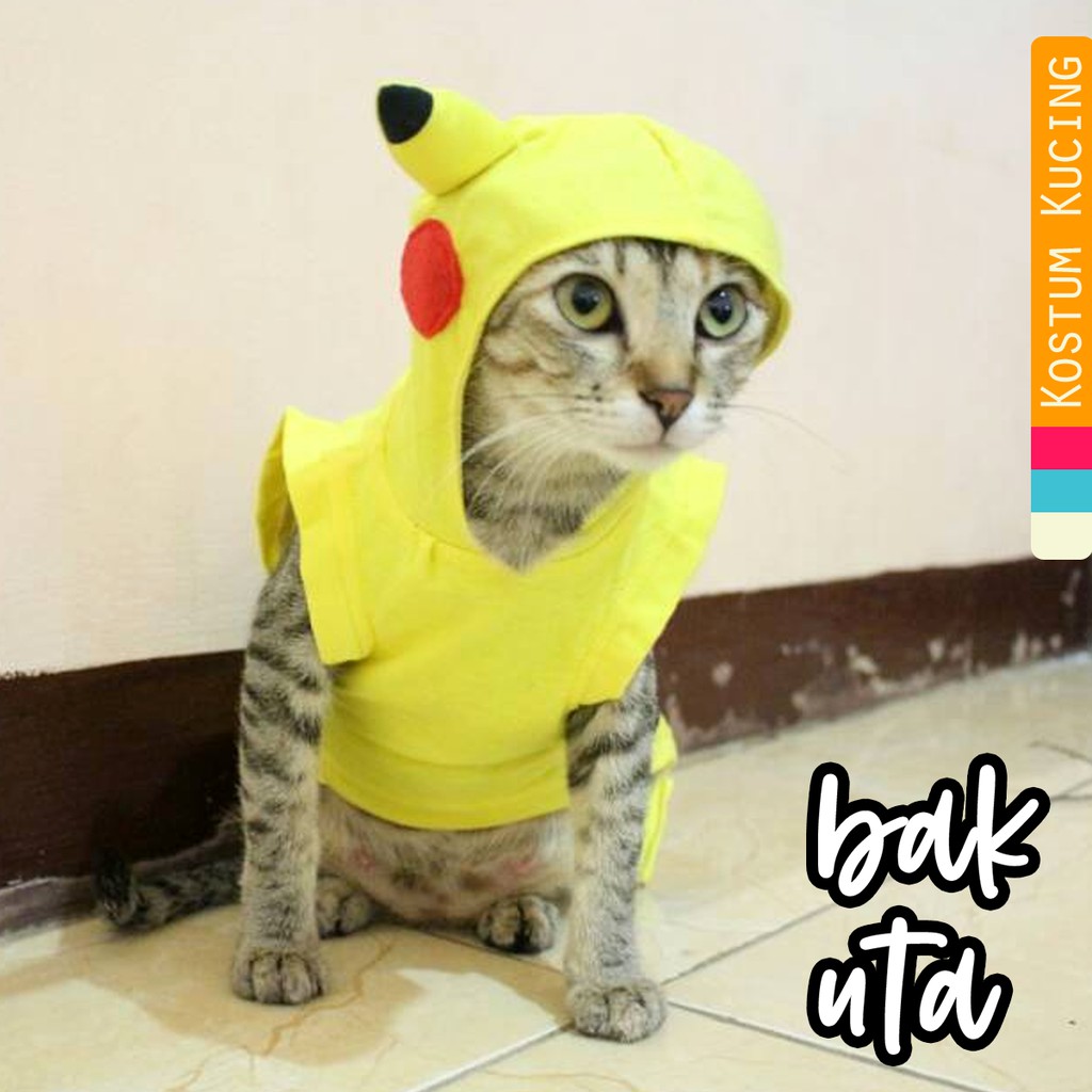 Jual Kostum pikachu untuk kucing / kostum lomba meriah size S M L XL ...