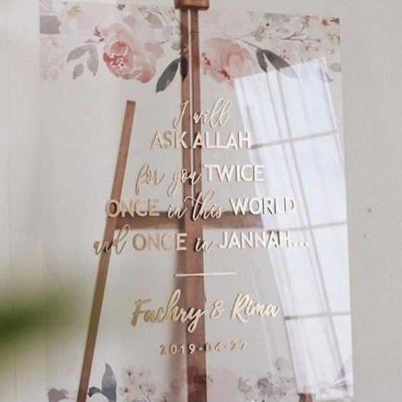 Jual Stiker Custom Decal Papan Welcome Board Lamaran Nikahan Wedding ...