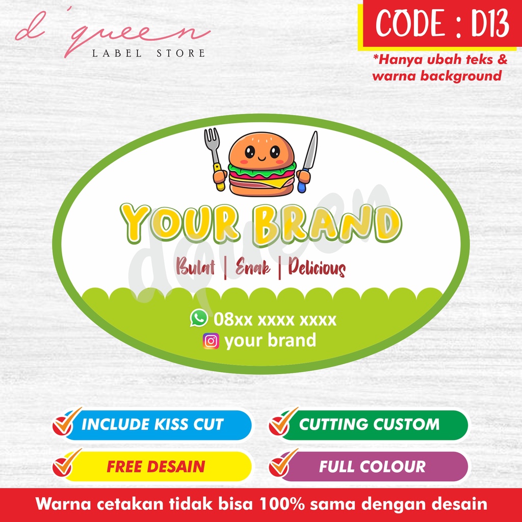 Jual Cetak Stiker Label Makanan Kemasan Produk Murah Stiker Vinyl A3 ...