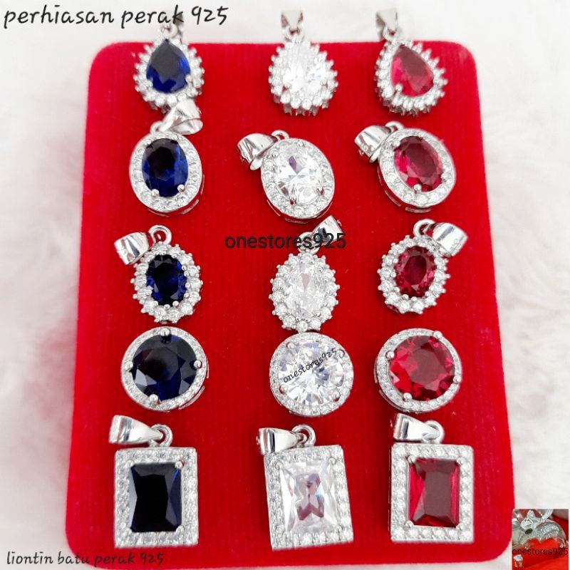 Jual liontin batu perak 925 silver asli lapis emas putih merah putih ...