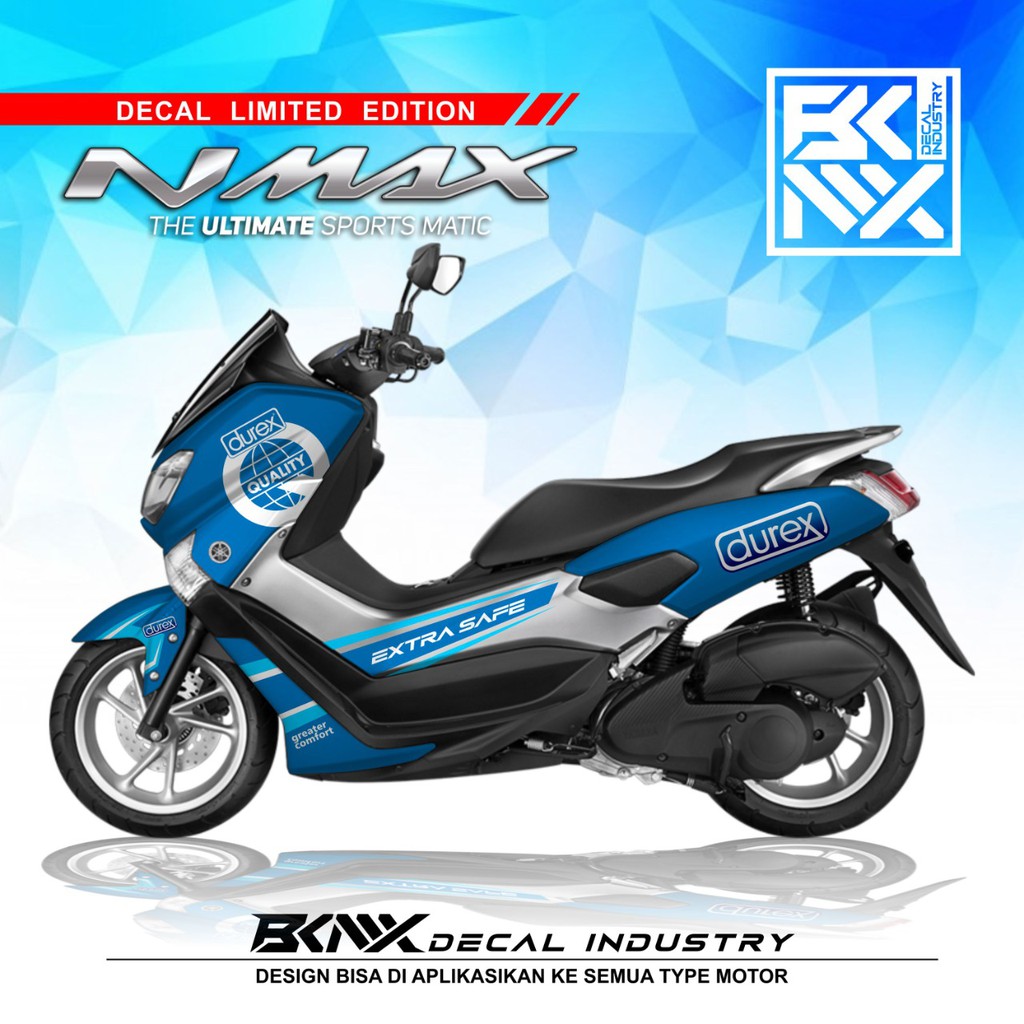 Jual Sticker decal full body Yamaha Nmax Biru Putih Logo Durex | Shopee ...