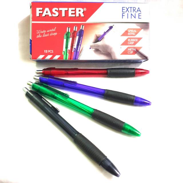 Jual (ISI 12)Pulpen/Bolpen/Ballpoint/Ballpen Cetekan Faster C6 ...