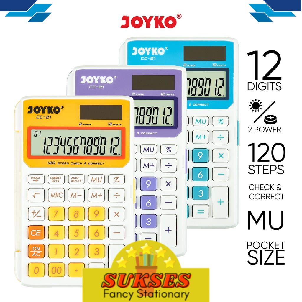 Jual Calculator Kalkulator Joyko CC-21 12 Digits Check Correct | Shopee ...