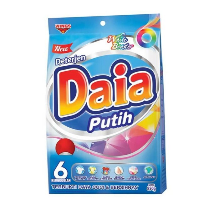 Jual DETERJEN BUBUK DAIA PUTIH LEMON BUNGA 800 GR POWDER DETERGENT ...