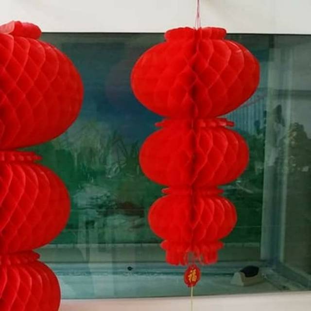 Jual Lampion Lipat Susun 3 Besar Kecil Tenlung Dekorasi Imlek Outdoor ...