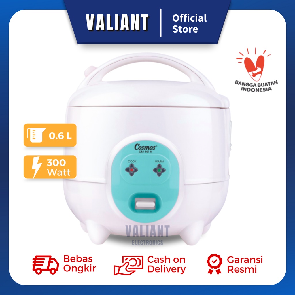 Jual Cosmos Rice Cooker Non Stick Magic Com Mini 3in1 CRJ-101 N - 0.6 ...