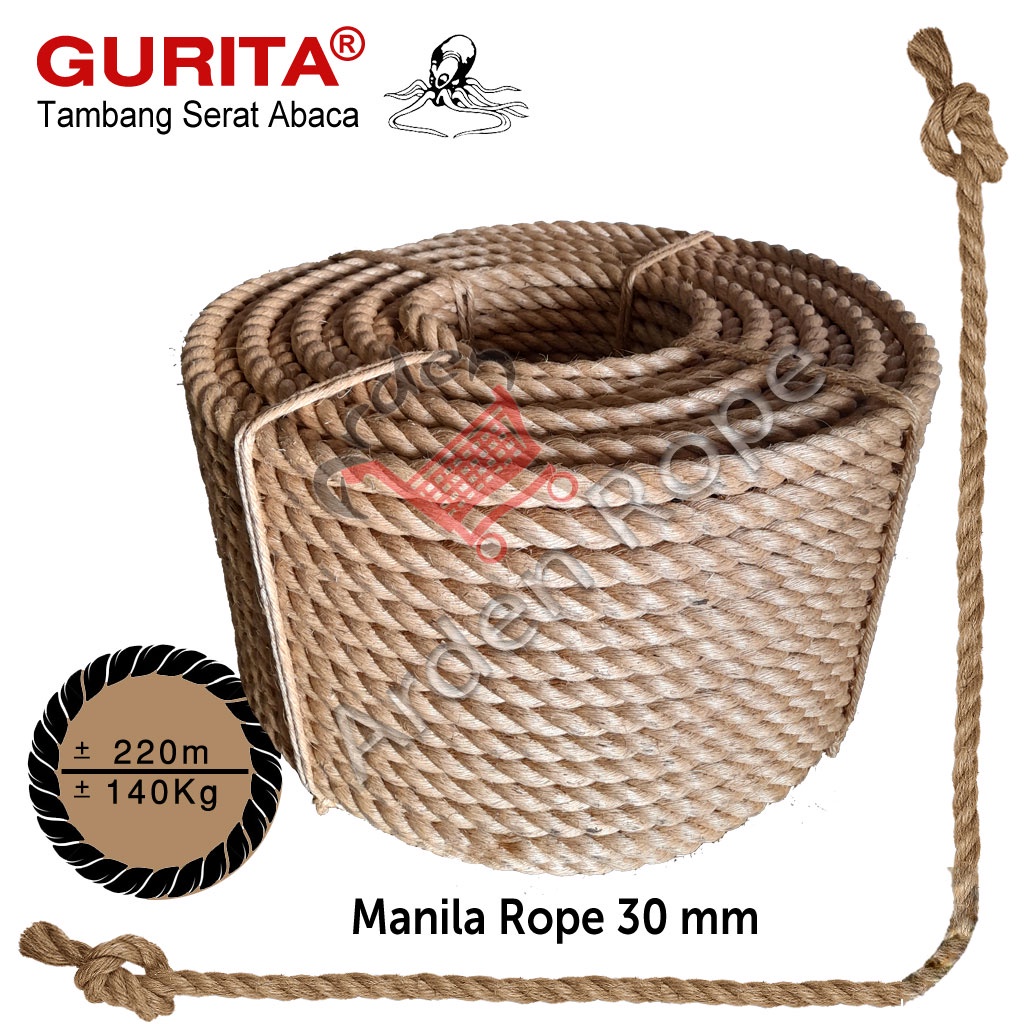 Jual Tali Manila - Tali Serat Abaka - Tambang Gurita - Gurita Rope 30 ...