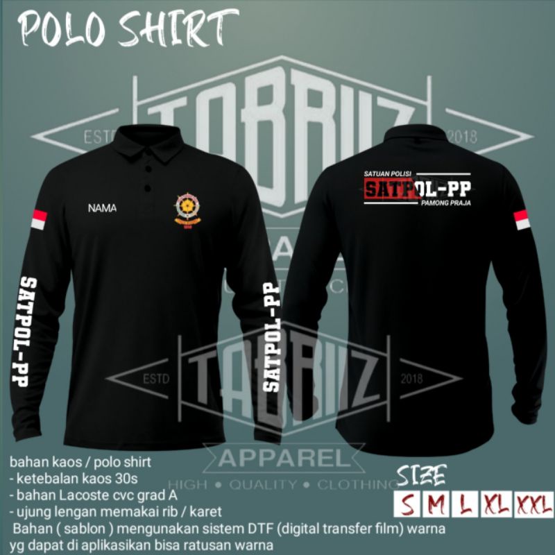 Jual t-shirt kaos kerah POLO SATPOL PP / SATUAN POLISI PAMONG PRAJA / PRAJA WIBAWA lengan ...