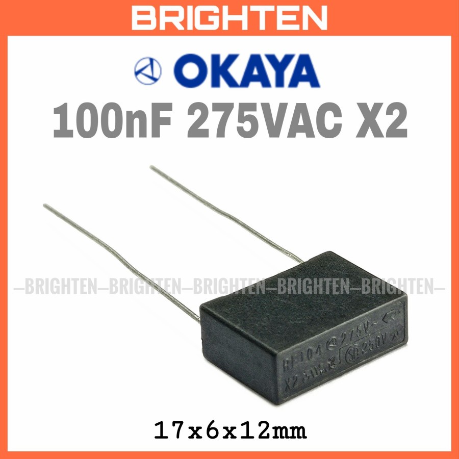 Jual OKAYA Capasitor 104 100nF 0.1uF 275VAC X2 | Shopee Indonesia