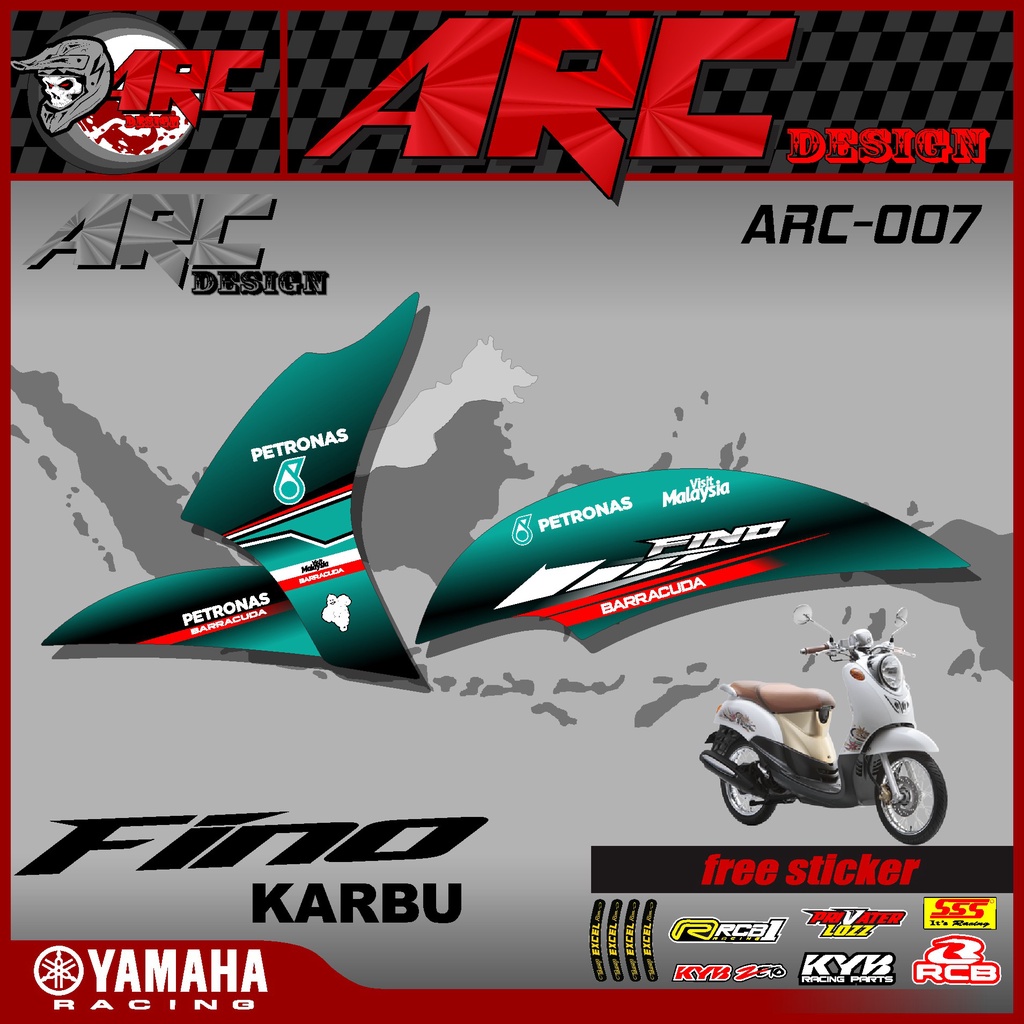 Jual Sticker Striping Semi Full Motor Yamaha FINO KARBU - Stiker Lis ...