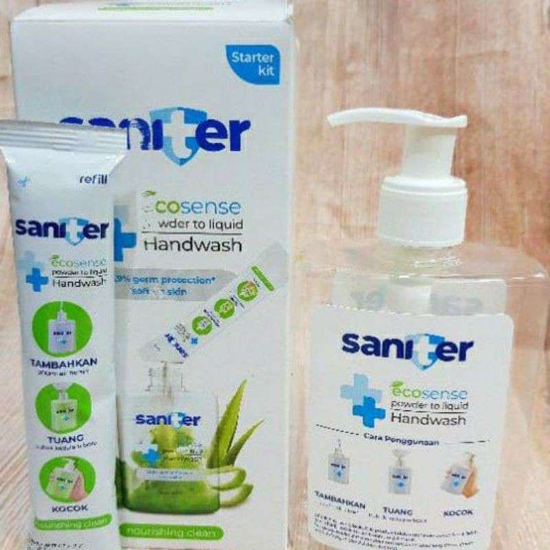 Jual saniter powder to Liquid Handwash botol free Refill isi ulang ...