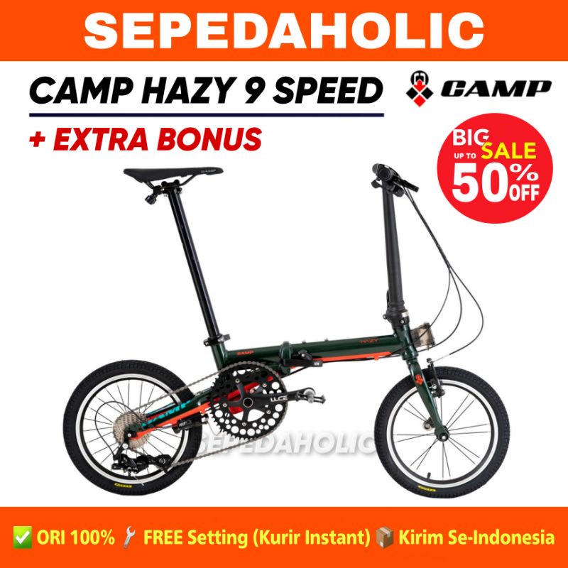 Jual Sepeda Lipat CAMP HAZY 9 SPEED 16 Inch Folding Bike | Shopee Indonesia
